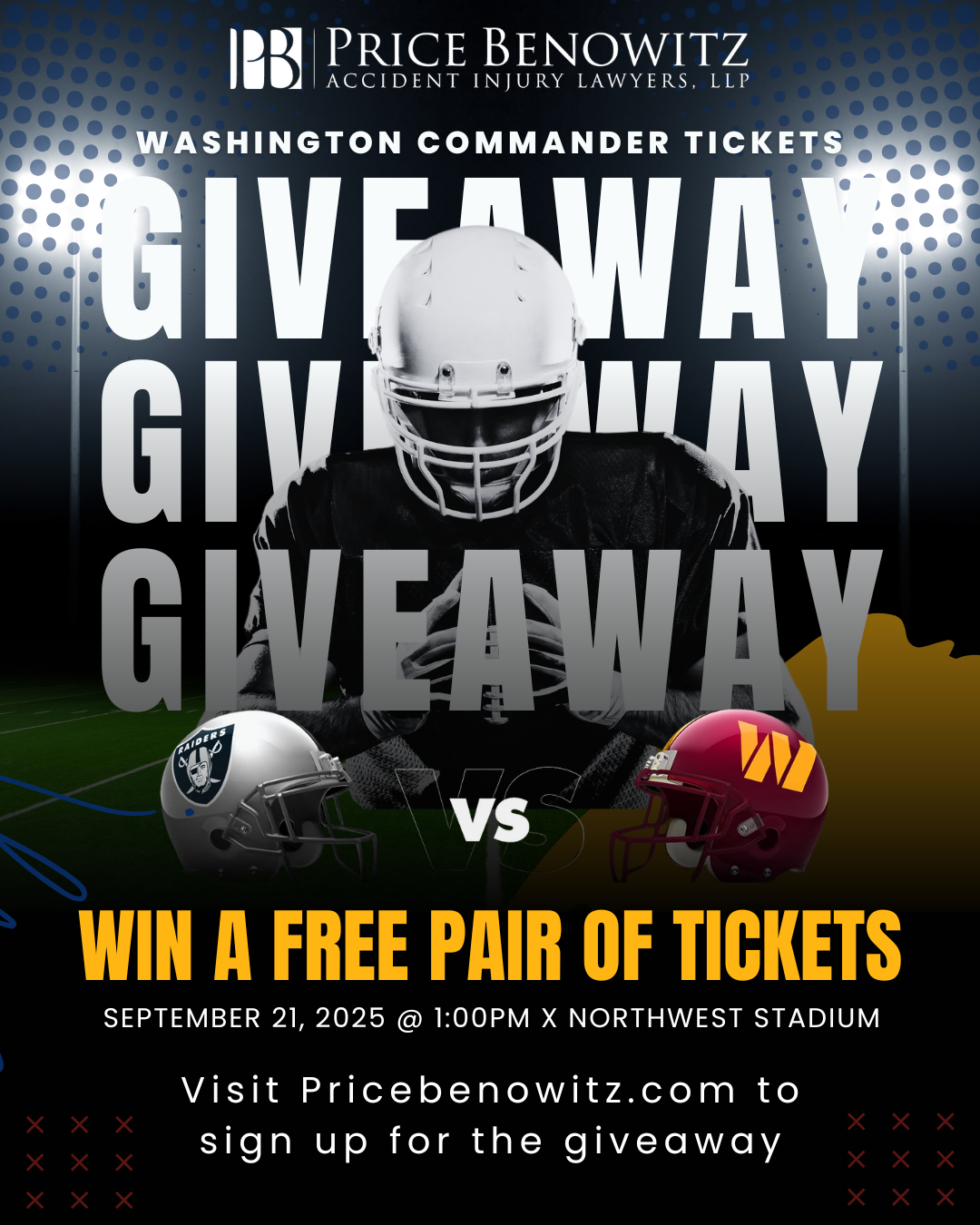 Sorteo de entradas para Commanders - Price Benowitz LLP